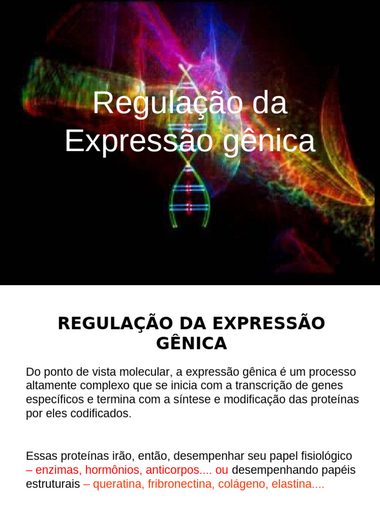 07 Regulacao Da Expressao Genica | PDF | Gene | Regulação da expressão ...
