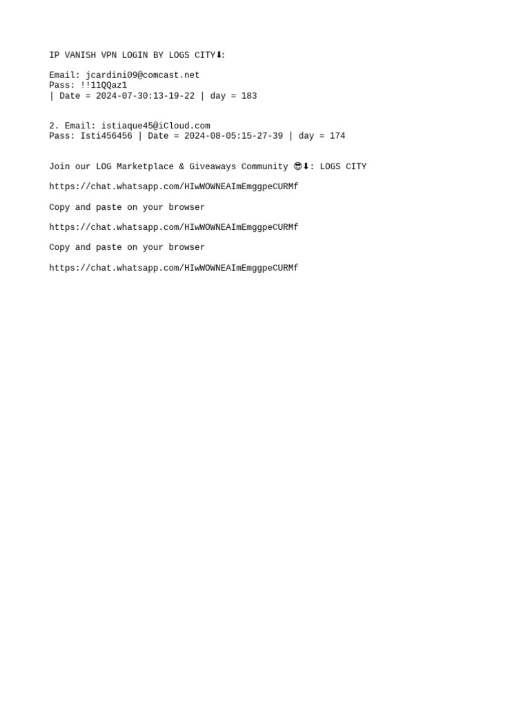 Ip Vanish Logs by Logs City | PDF