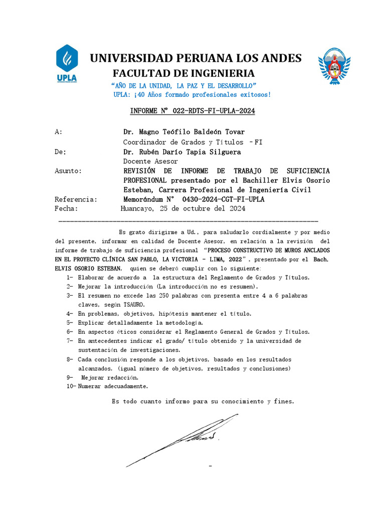 INFORME N° 022-2024-RDTS | PDF