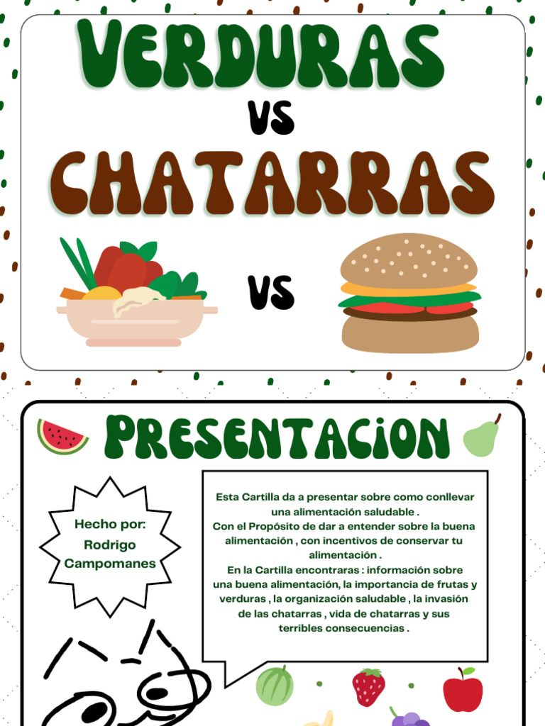 Verduras Vs Chatarras | PDF | Alimentos | Comida chatarra