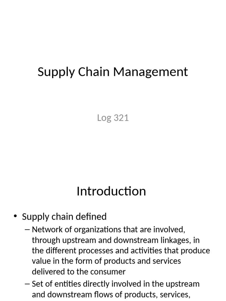 Log 321 Supply Chain Management - 094242 | PDF | Supply Chain | Procurement
