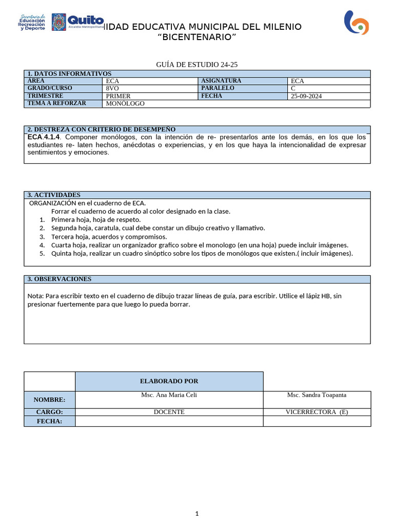 Guia Eca 8vo | PDF | Ciencias sociales | Historia