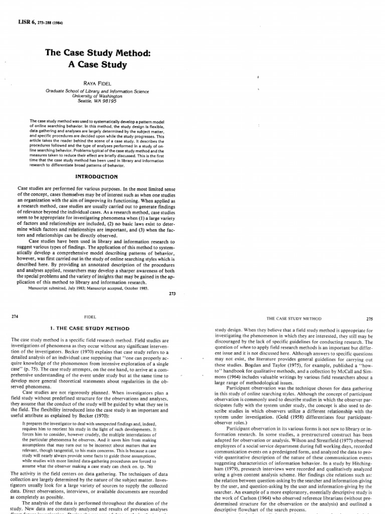 The Case Study Method | PDF