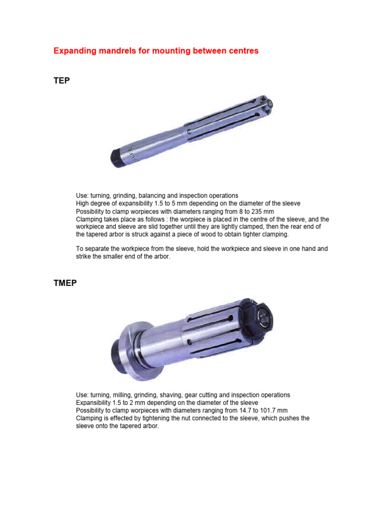 Expanding Mandrels for Precision Machining | PDF | Grinding (Abrasive ...