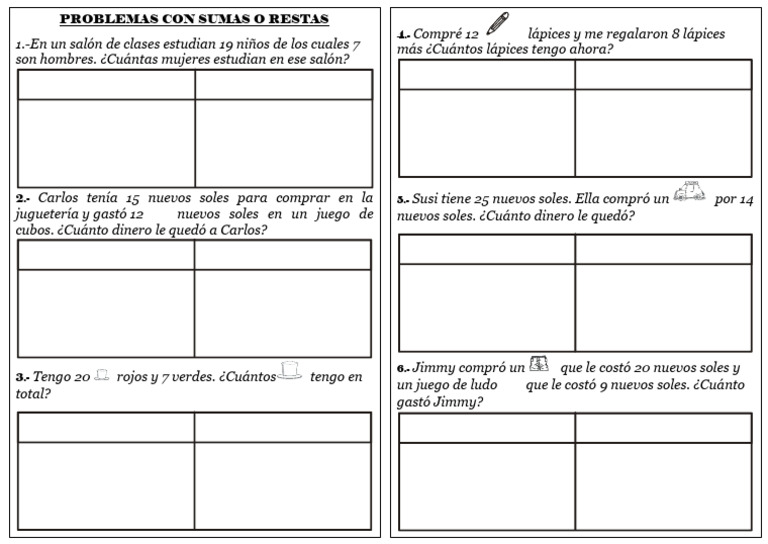 Problemas Con Sumas y Restas | PDF