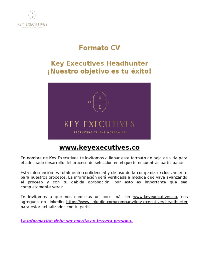 Informe CV Key Executives | PDF | Business