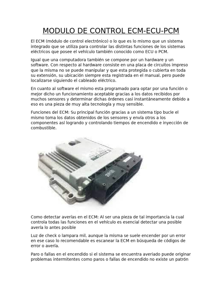 Modulo de Control Ecm | PDF
