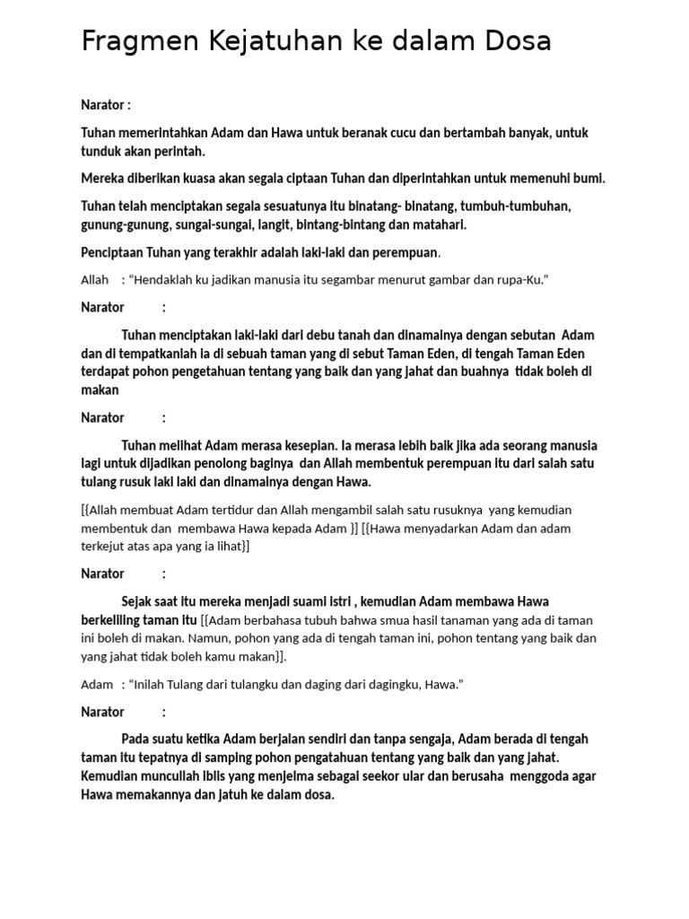 Fragmen Kejatuhan Manusia Ke Dalam Dosa'24 | PDF | Agama & Spiritualitas
