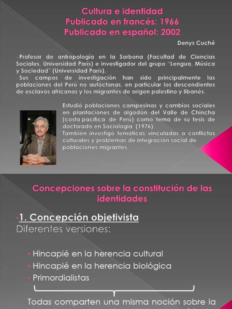 Identidades en Ciencias Sociales según Cuche | PDF | Ciencia y ...