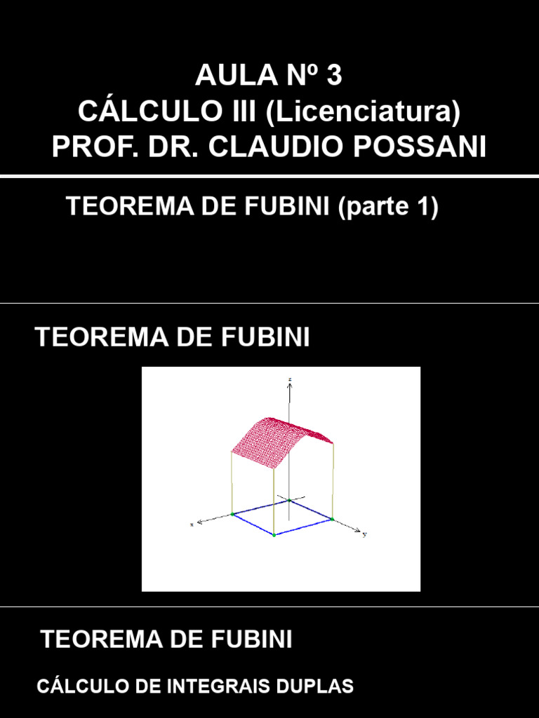 Teorema de Fubini em Cálculo III | PDF | Integrante | Cálculo