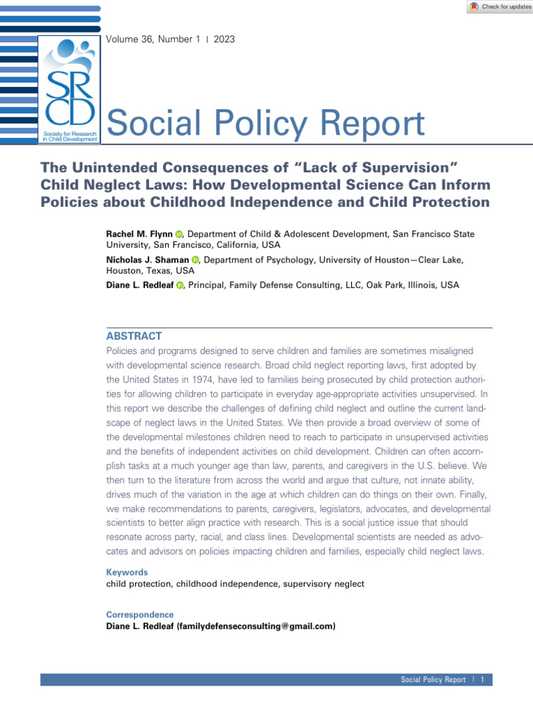 Child Neglect Laws and Developmental Science | PDF | Child Neglect ...