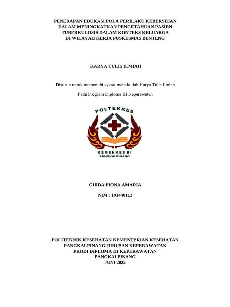 Kti TBC (Girda Fiona Amaria) 2022 Sah - Compressed | PDF | Ilmu Sosial ...