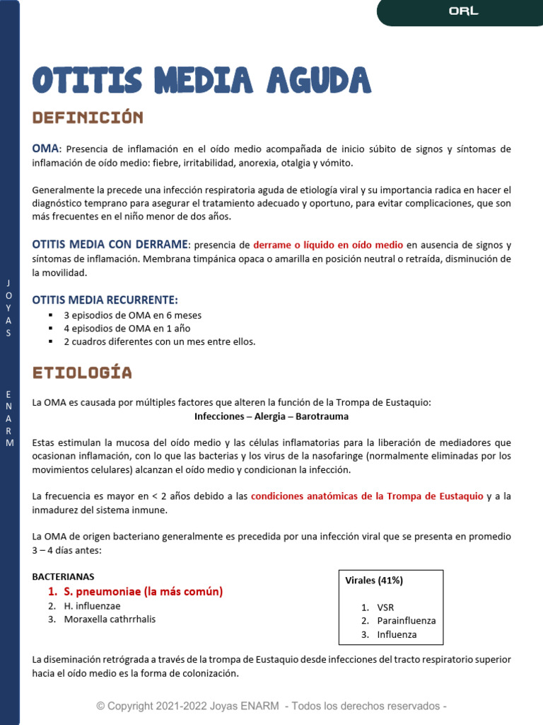 Otitis Media Aguda y Crónica | PDF | Inflamación | Medicina CLINICA