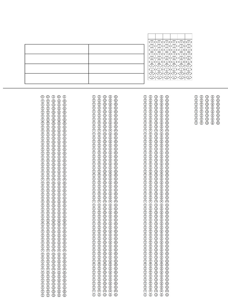 Sample Answer Sheet for Civil Service Exam | PDF | Educational Stages ...