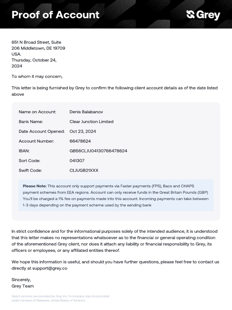 Proof of Account | PDF