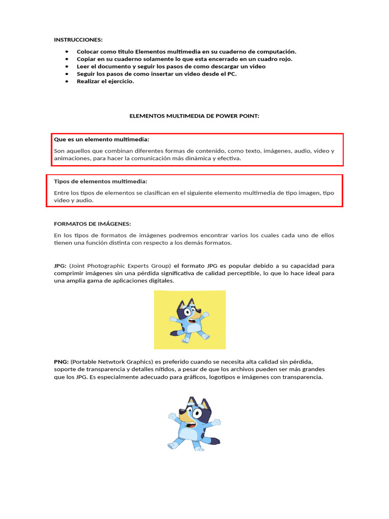 ELEMENTOS MULTIMEDIA DE POWER POINT | PDF | Compresión de datos | Archivo de computadora