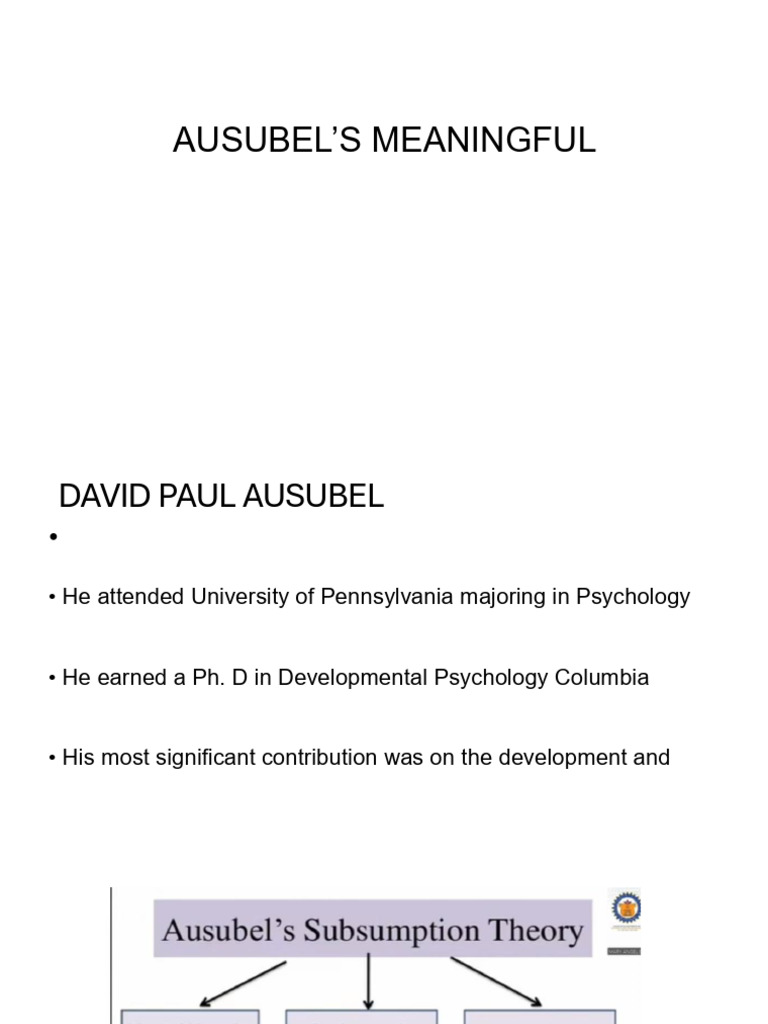 Ausubels Subsumption Theory | PDF
