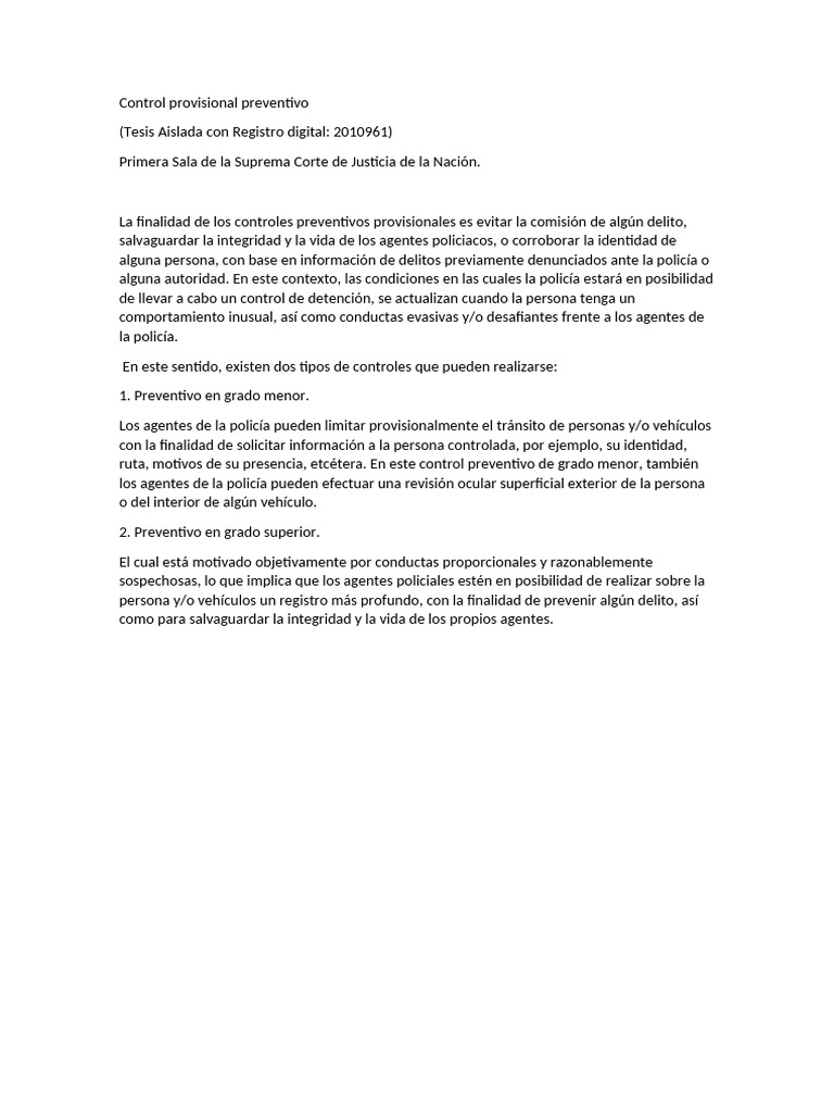 Control Provisional Preventivo | PDF