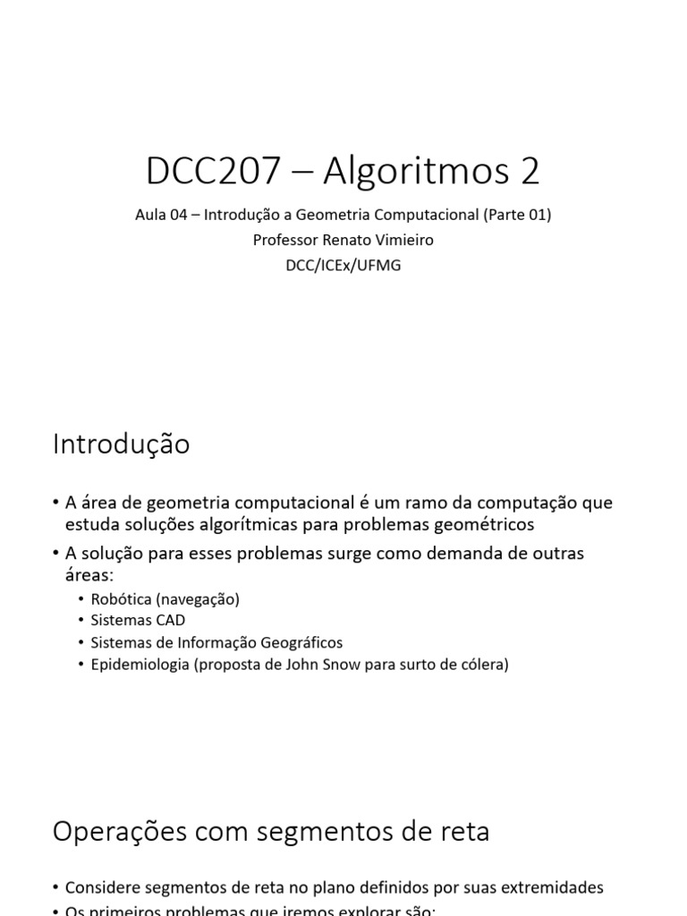 aula04-comp-geom (2) | PDF | Linha (Geometria) | Vetor euclidiano