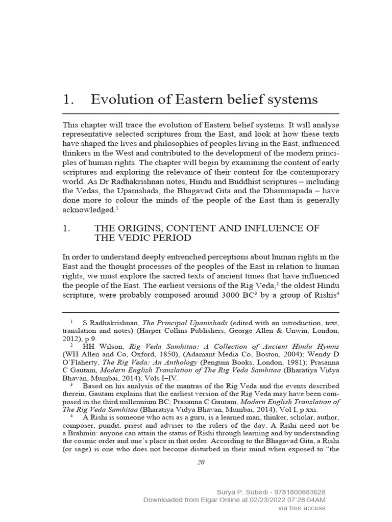 Human Rights in Eastern Civilisations) Evolution of Eastern Belief ...