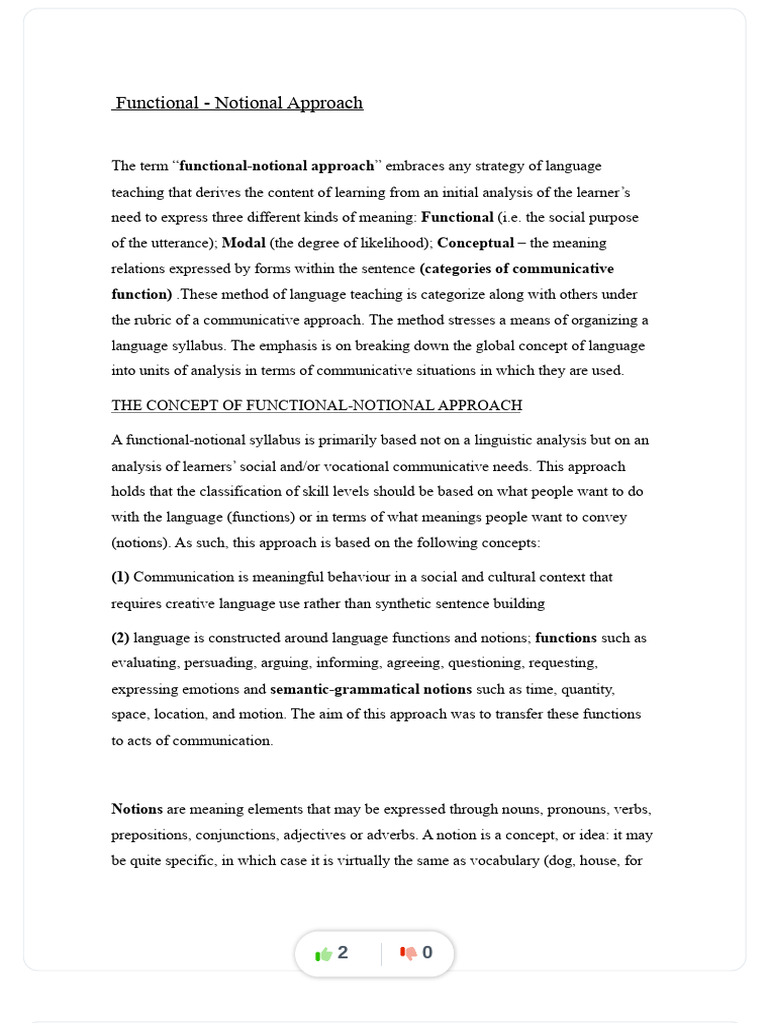 Functional Notional Approach Compress | PDF | Learning | Language Acquisition