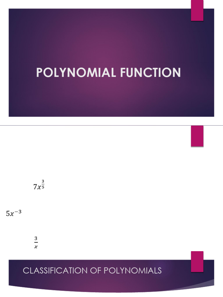 Polynomial Function | PDF | Polynomial | Mathematics