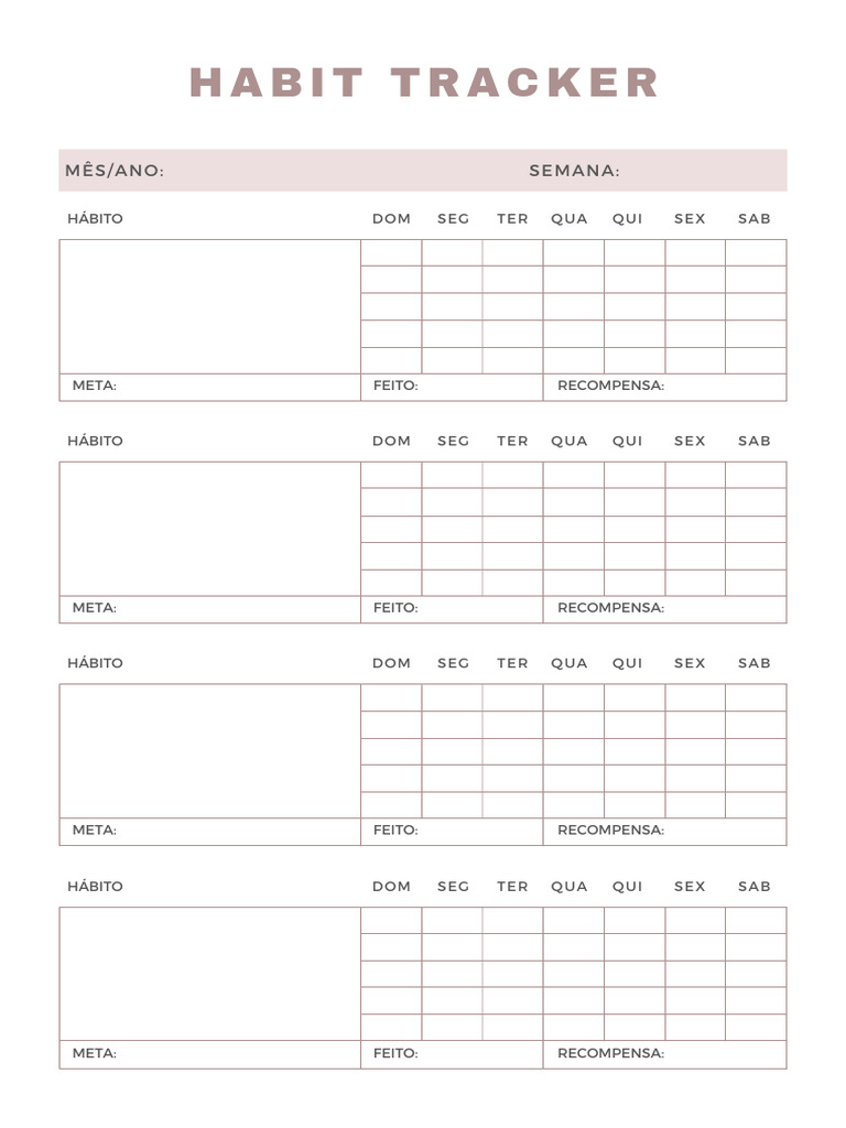 Elegant+Habit+Tracker+Sheet | PDF