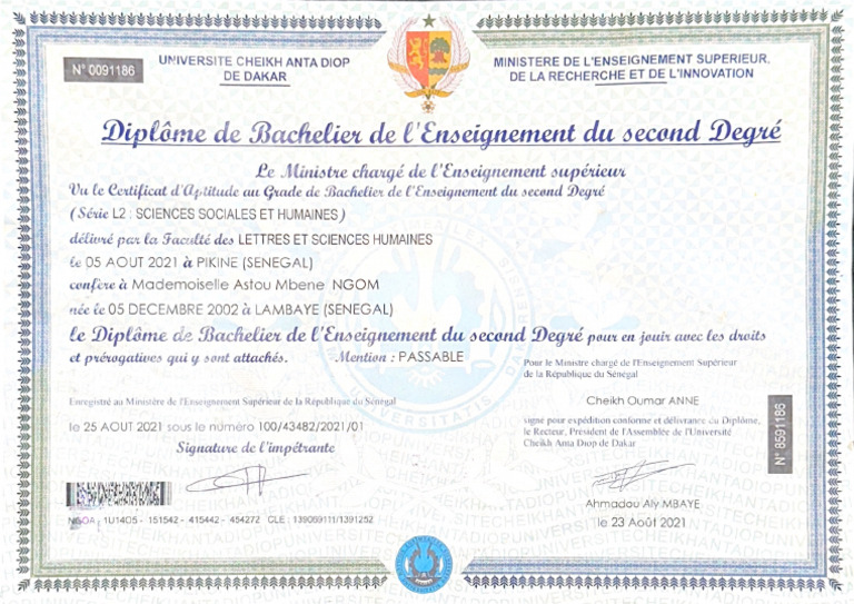 Diplôme Bac | PDF
