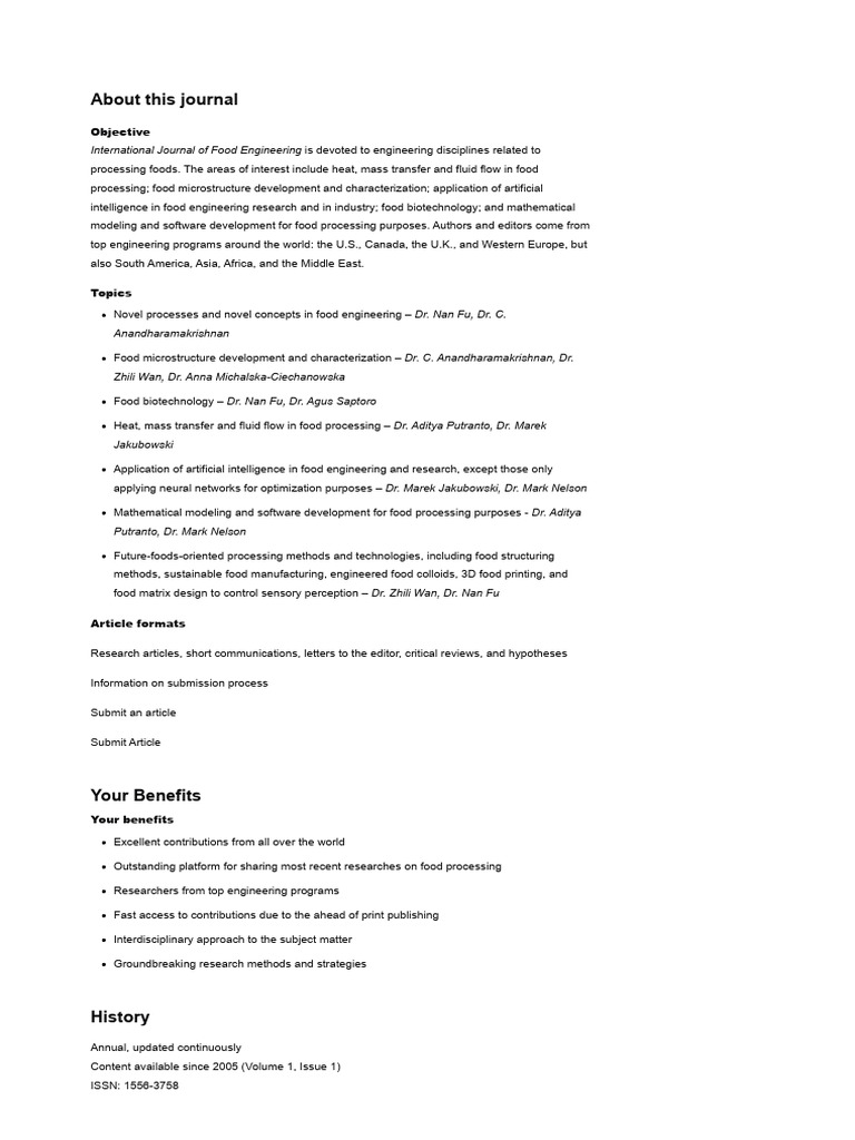 International Journal of Food Engineering | PDF | Science | Engineering