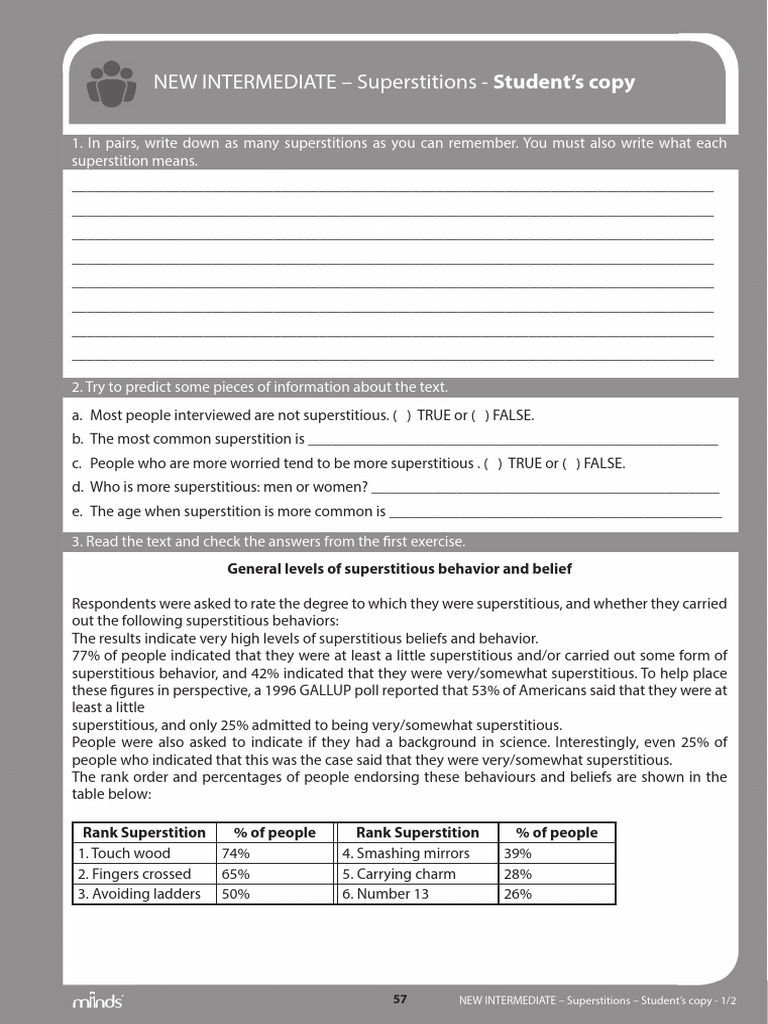 14. Intermediate - Superstitions - SC | PDF | Superstitions | Psychology