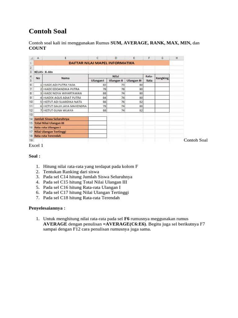 Latihan Excel | PDF