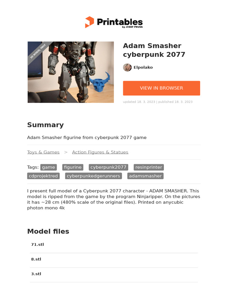 Adam Smasher Cyberpunk 2077 | PDF