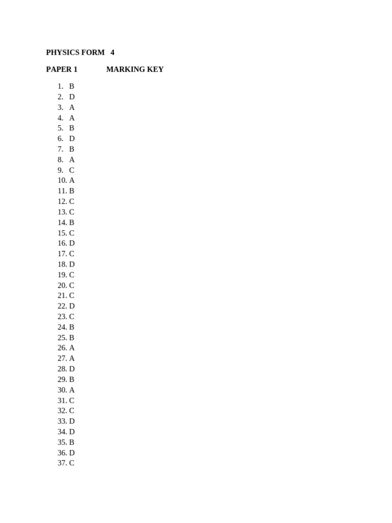 Physics F4 PP 1, 3 & 4 Keys | PDF | Force | Mechanics