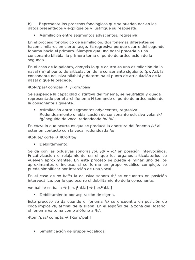 Procesos Fonológicos en Español | PDF | Artes del Lenguaje y Comunicación