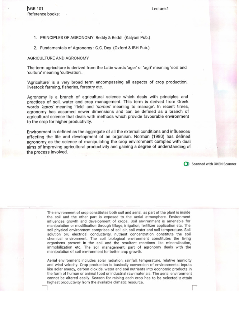 Agronomy Field Crop | PDF