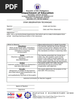 STAR_OBSERVATION_TOOL | PDF | Teachers | Learning