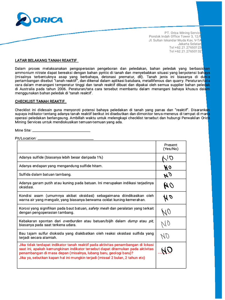 Hot and Reactive Ground Risk Assesment _ Bahasa | PDF