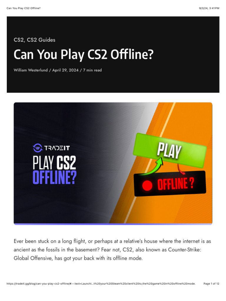 Can You Play CS2 Offline? | PDF | Computer Network | Online And Offline