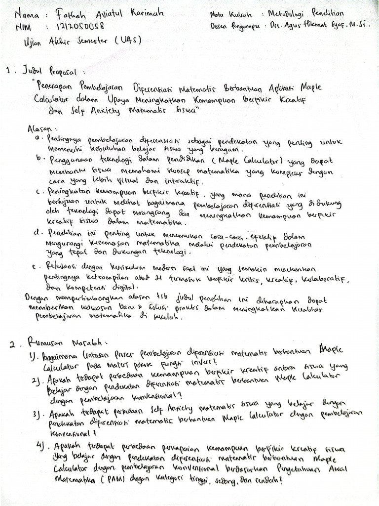 Fathah Aviatul Karimah - UAS Metlit | PDF