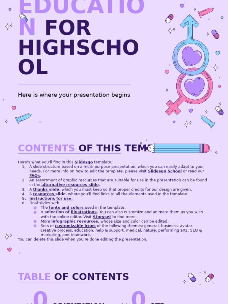 Sex Education For High School By Slidesgo Pdf Sexually Transmitted