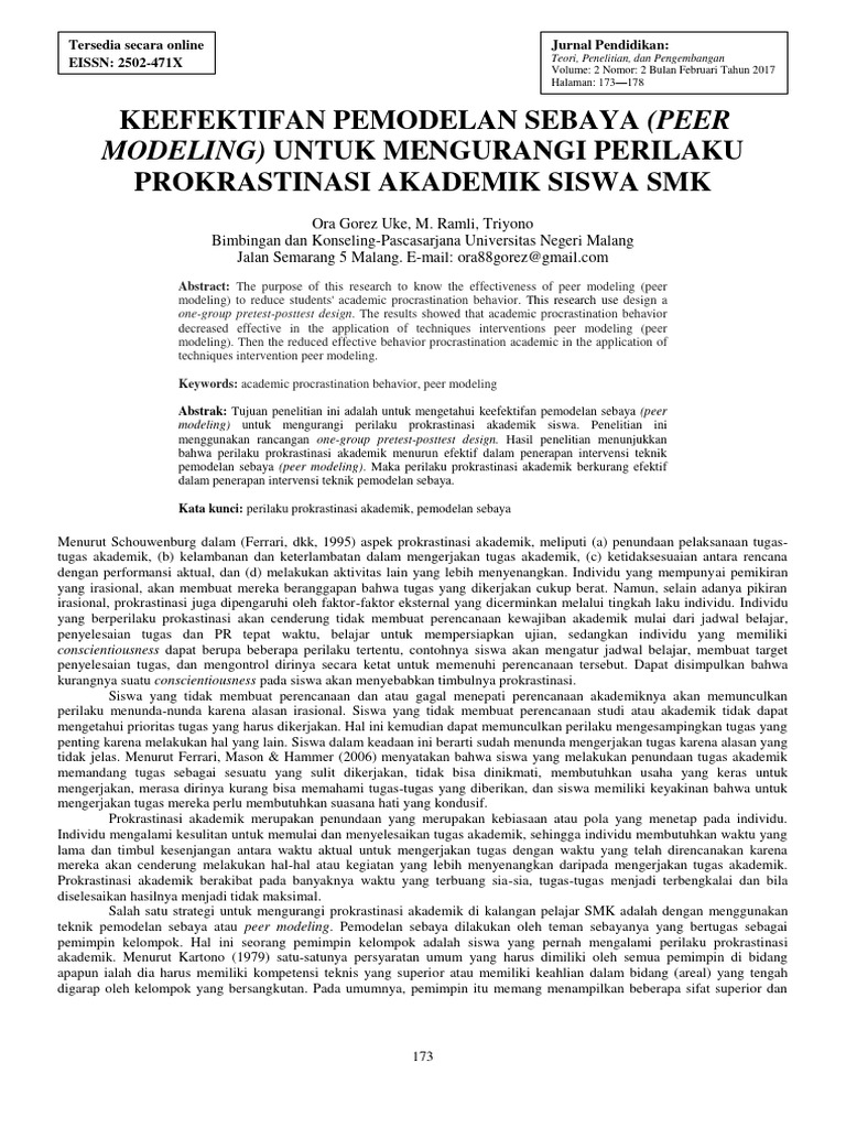 Keefektifan Pemodelan Sebaya Peer Modeli | PDF