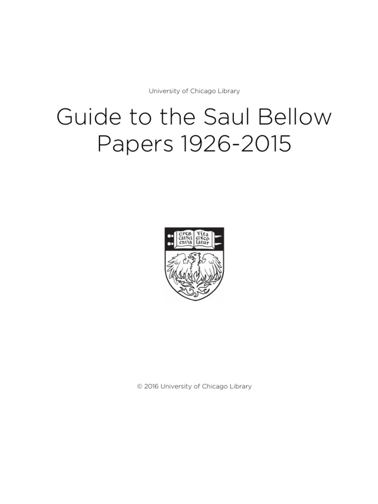 Guide to the Saul Bellows Papers | PDF