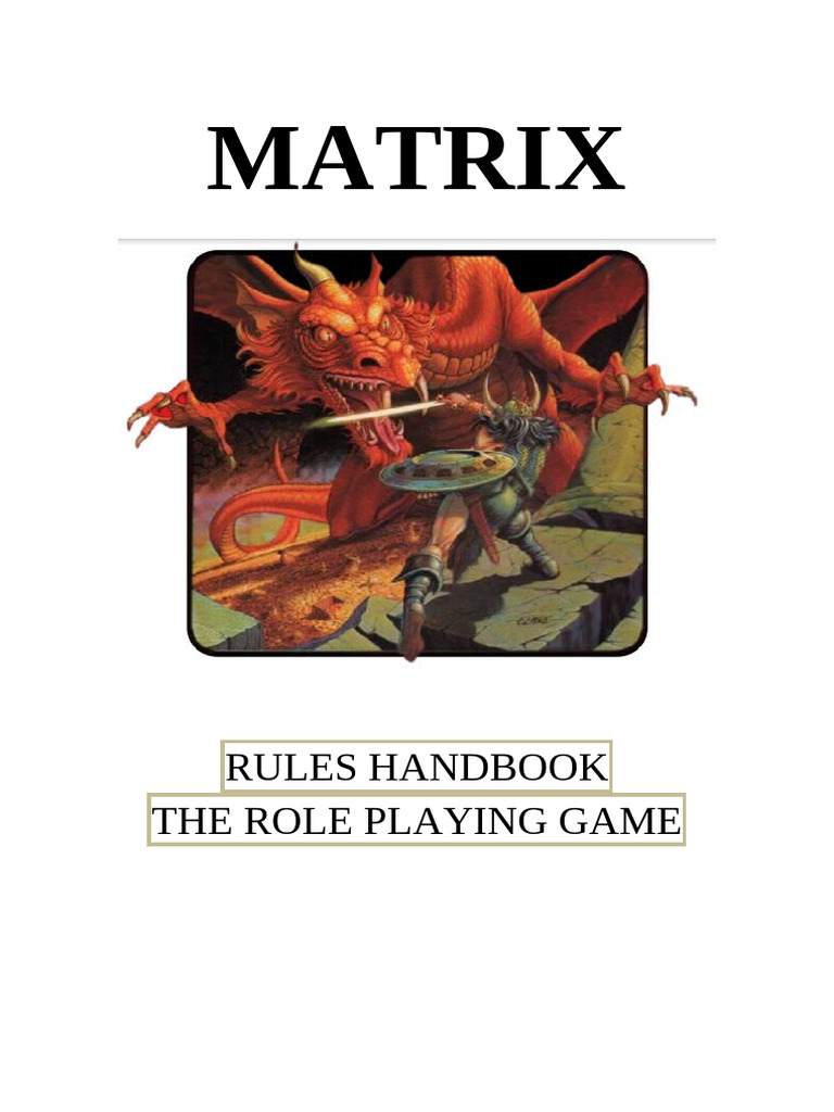 Matrix: Rules Handbook The Role Playing Game | PDF