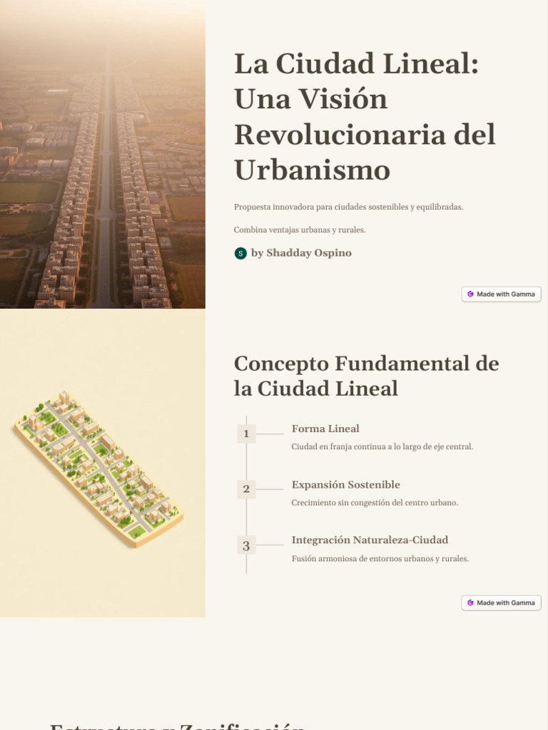 Ciudad Lineal: Urbanismo Sostenible y Eficiente | PDF