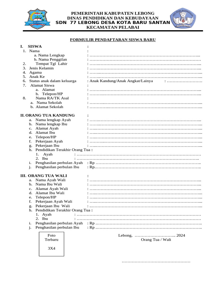 Formulir PPDB | PDF