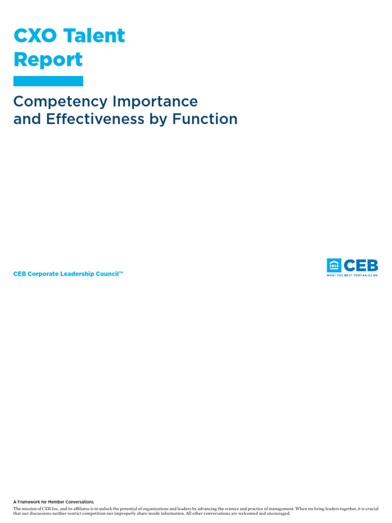 CLC CXO Talent Report 2015 | PDF | Strategic Management