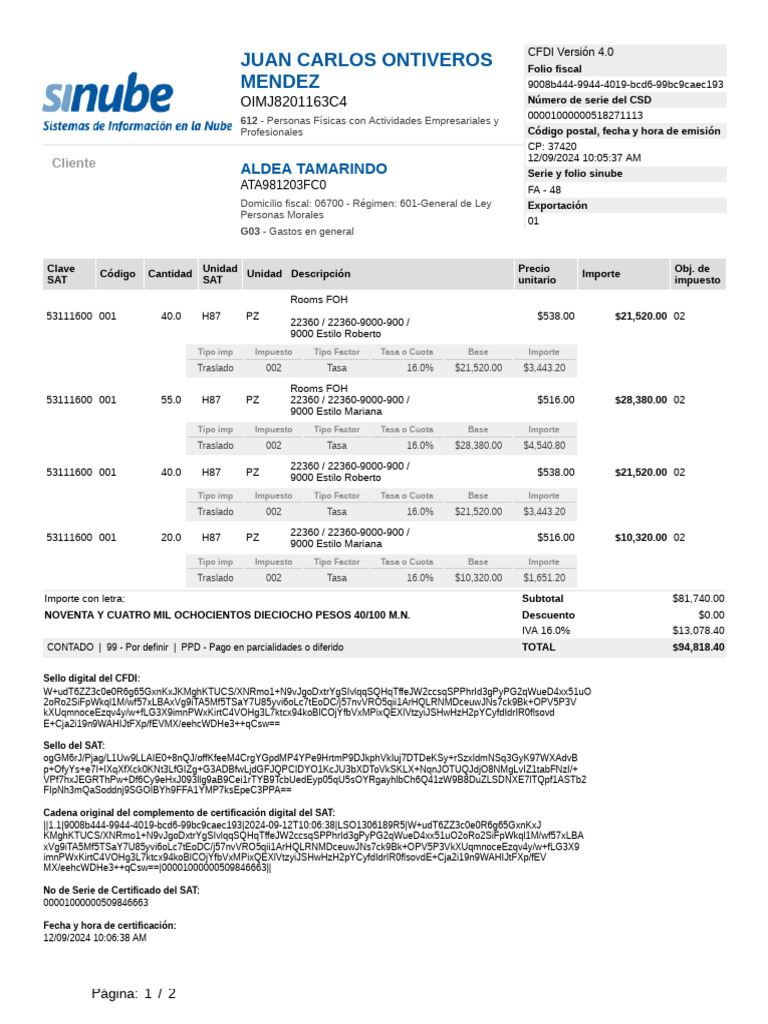 OIMJ8201163 C4 Factura FA48 | PDF