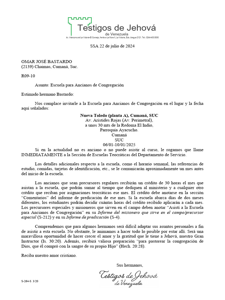 SRV Carta de Invitación EAC | PDF | Misionero