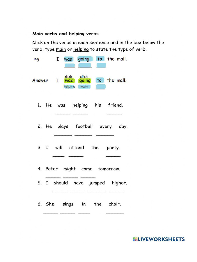 Helping Verbs - Main Vebrs 2 | PDF