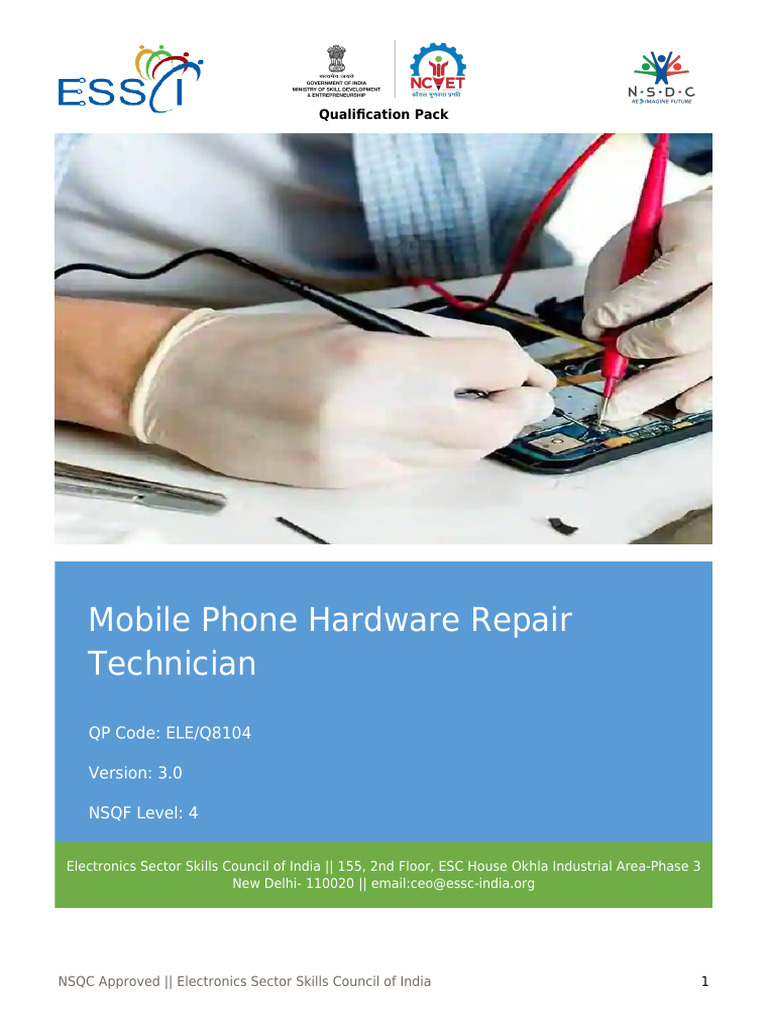 Mobile Phone Hardware Repair Technician - ELE - Q8104 - v3.0 | PDF ...